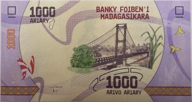 Madagaskar banknot 1000 Ariary 2017 r. UNC cena | Coin24.pl